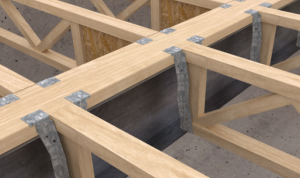 Three practical installations of engineered wood floor joist structures ...